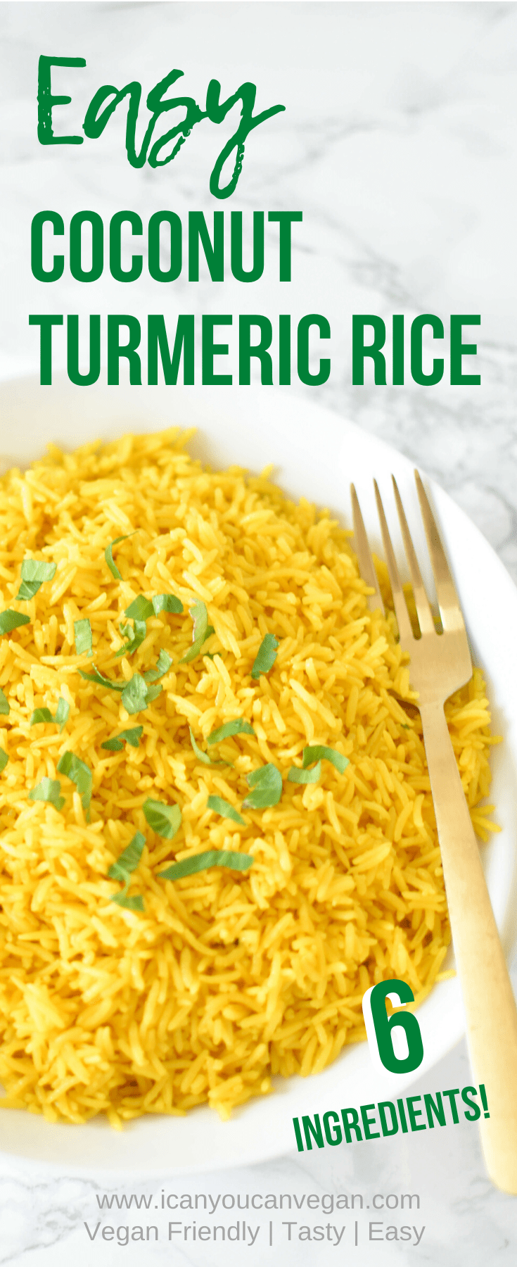 Coconut Turmeric Rice | ICanYouCanVegan Easy Coconut Turmeric Rice Recipe